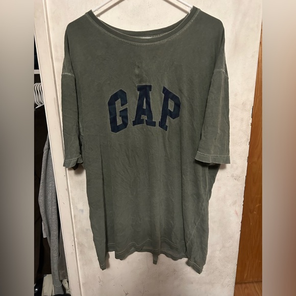 GAP | Shirts | Vintage Gap Short Sleeve Gray With Blue Logo Tshirt Size ...